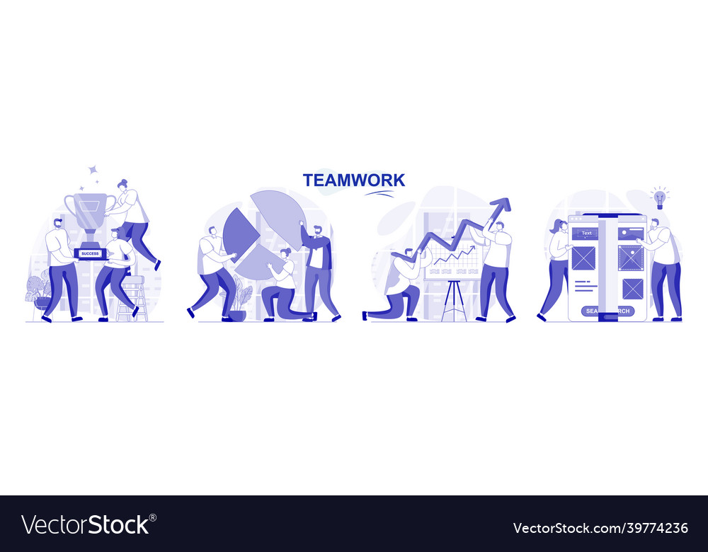 Teamwork web Royalty Free Vector Image - VectorStock