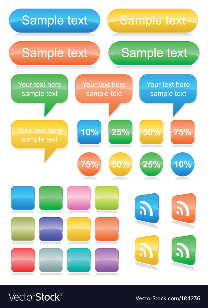 Web buttons set Royalty Free Vector Image - VectorStock