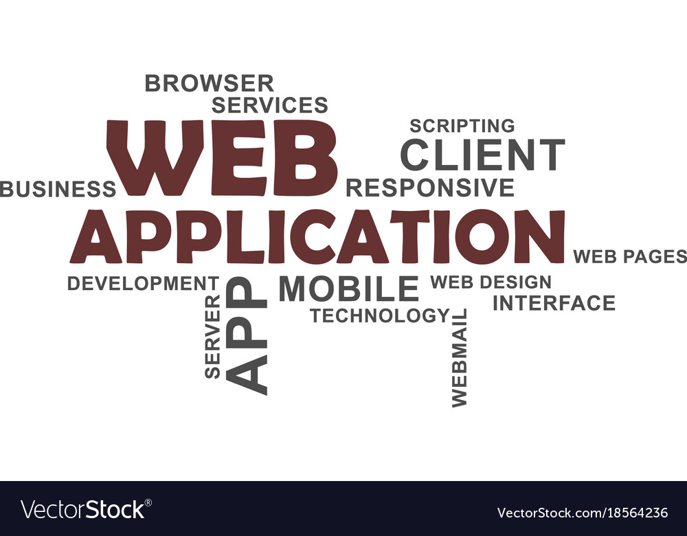 Word Cloud - Web-Anwendung Lizenzfreies Vektorbild