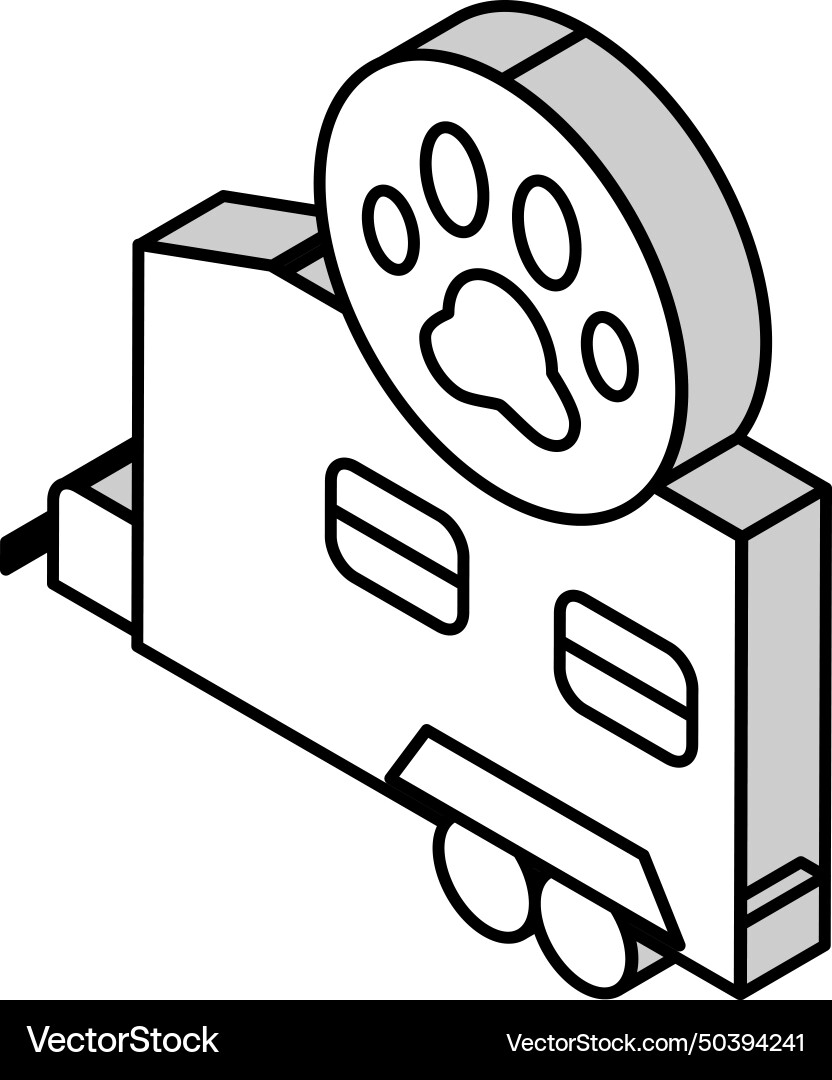 Animal transportation trailer isometric icon Vector Image