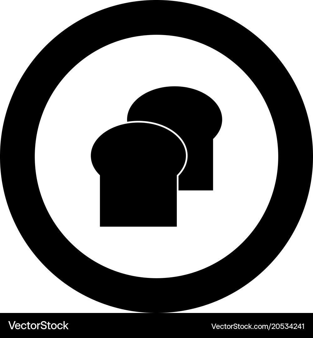 Bread icon black color in circle Royalty Free Vector Image