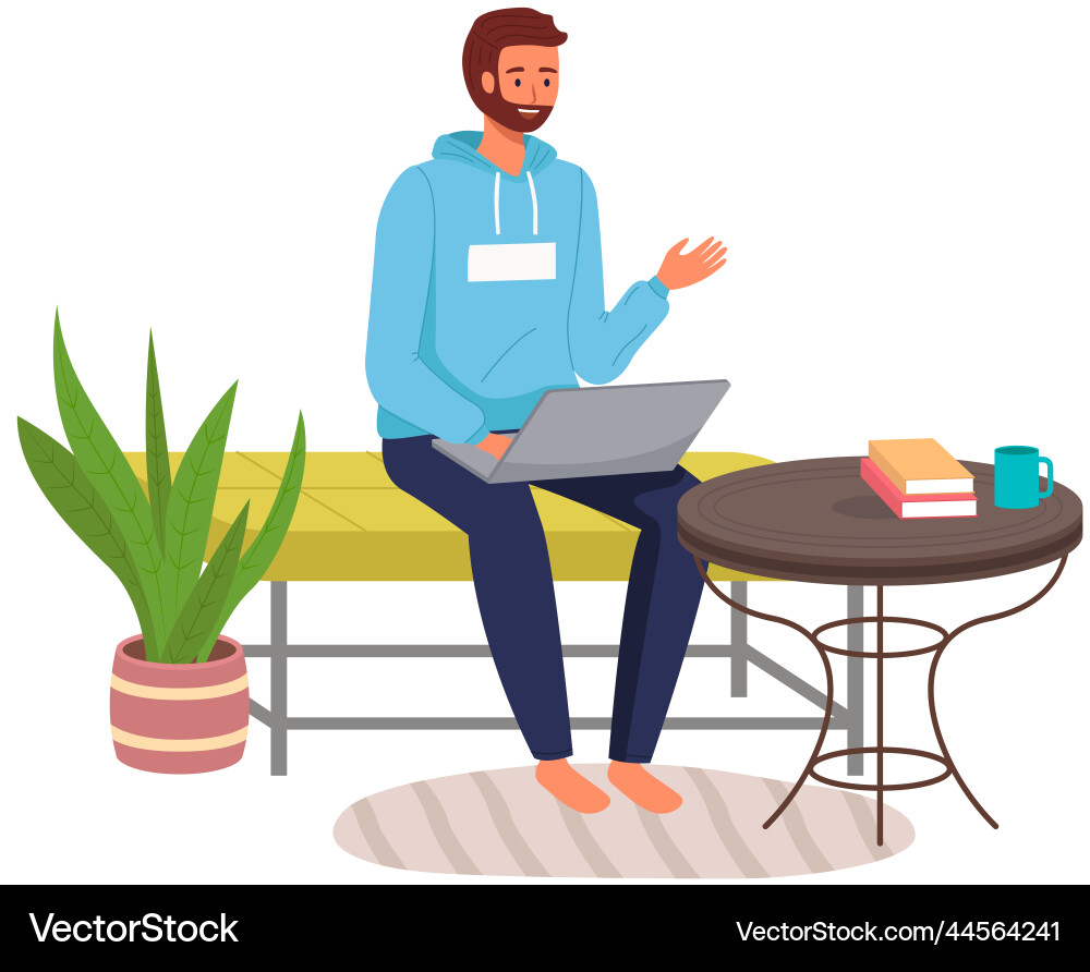 Business employees on their workspace co-worker Vector Image