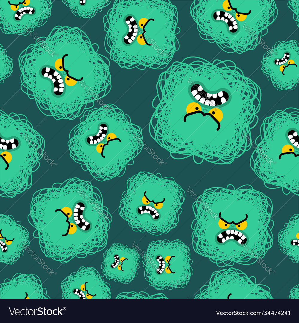 Evil microbe pattern seamless virus Royalty Free Vector