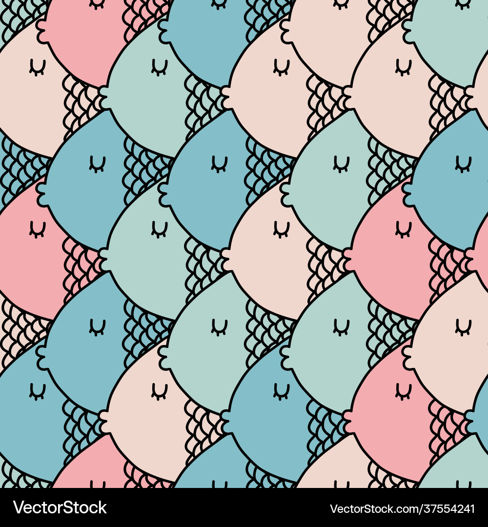 Fish pattern funny fishes on textile clothes t Vector Image