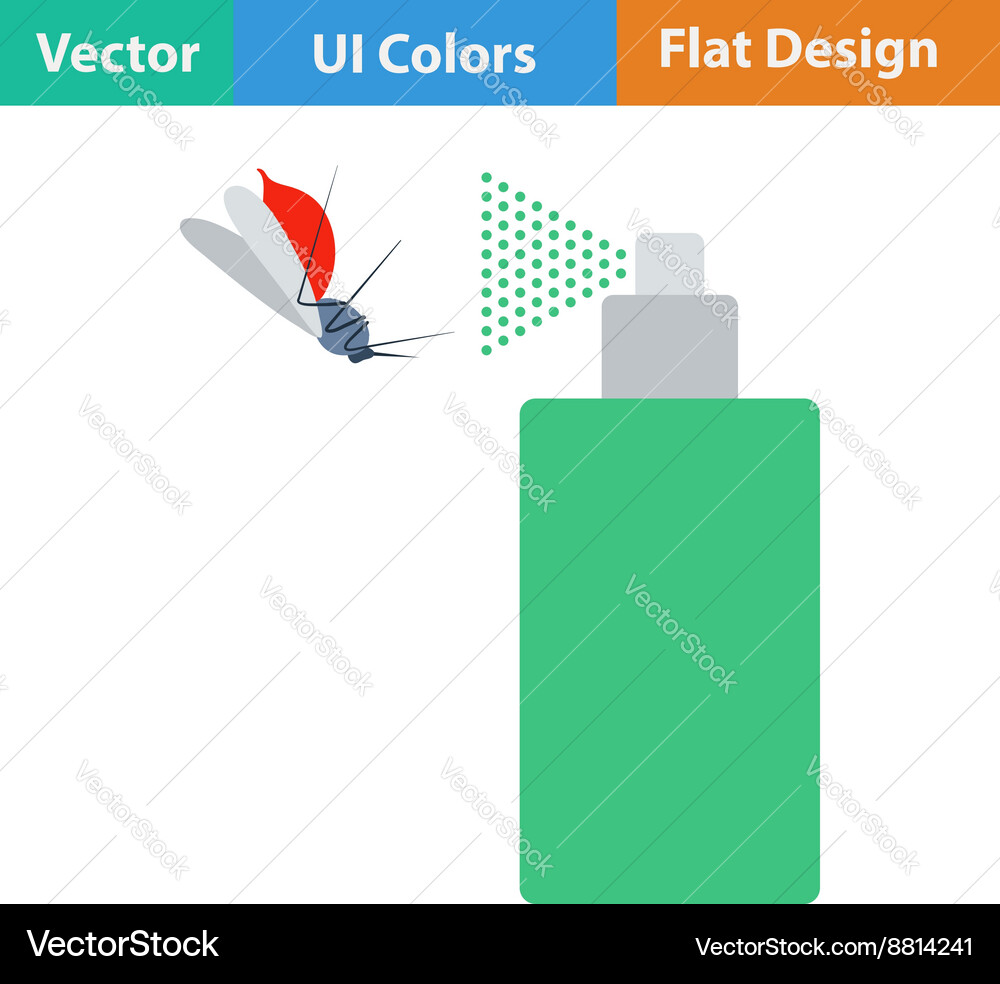 Flat design icon of mosquito spray Royalty Free Vector Image