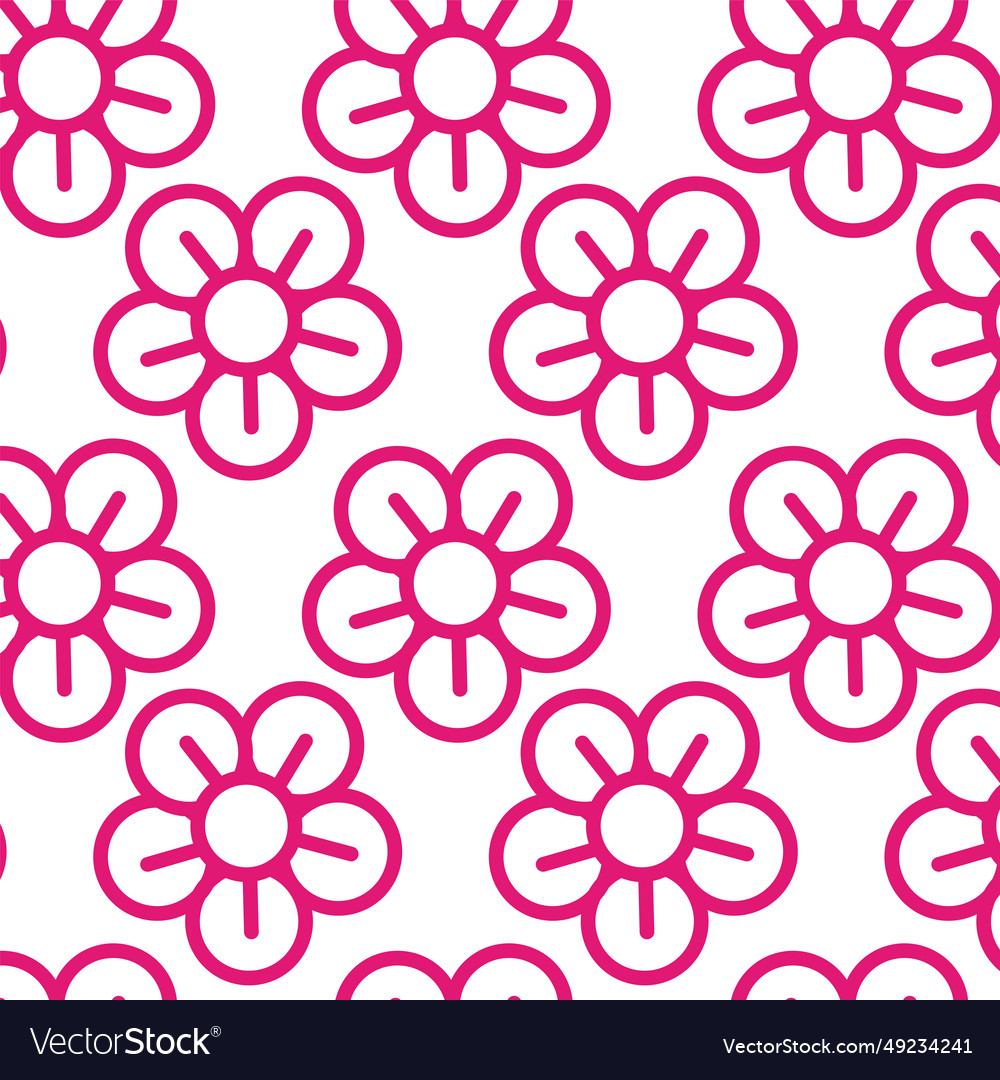 Flower Icon Seamless Pattern Background Royalty Free Vector