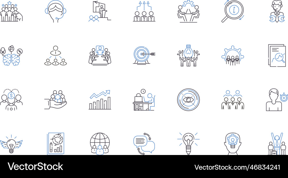 Governing council line icons collection Royalty Free Vector