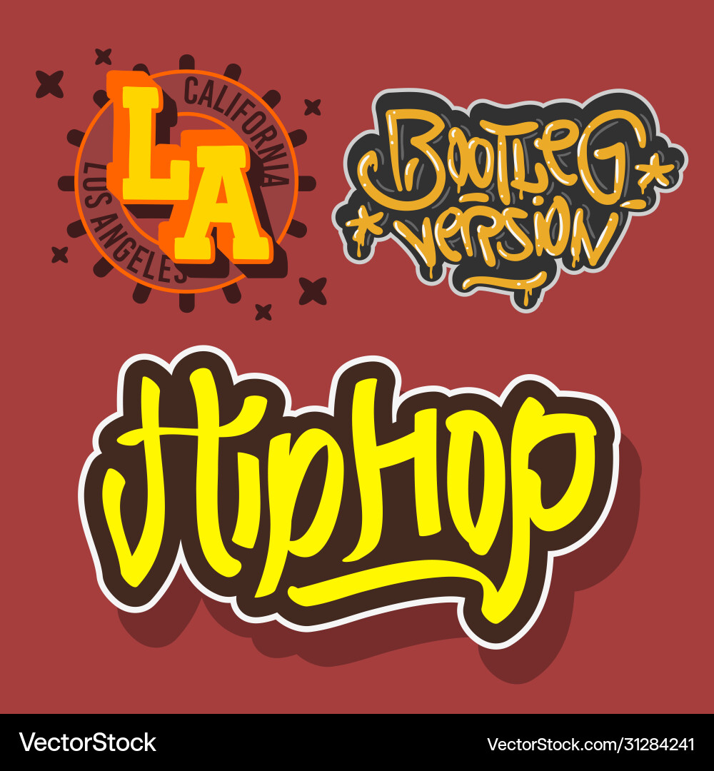 Hip hop rap music related Royalty Free Vector Image