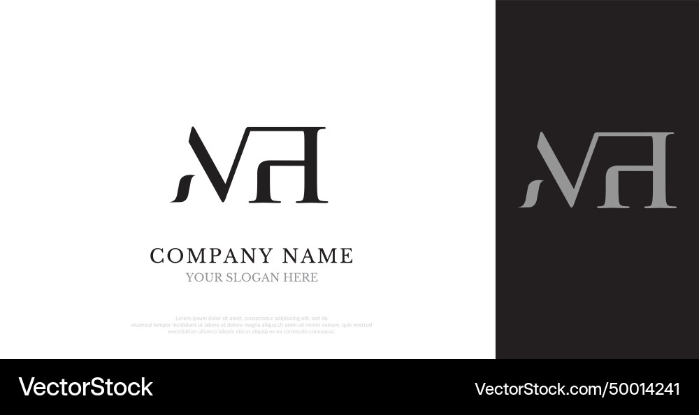 Initial mh logo design Royalty Free Vector Image