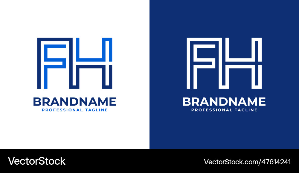 Letter fh line monogram logo suitable for any Vector Image