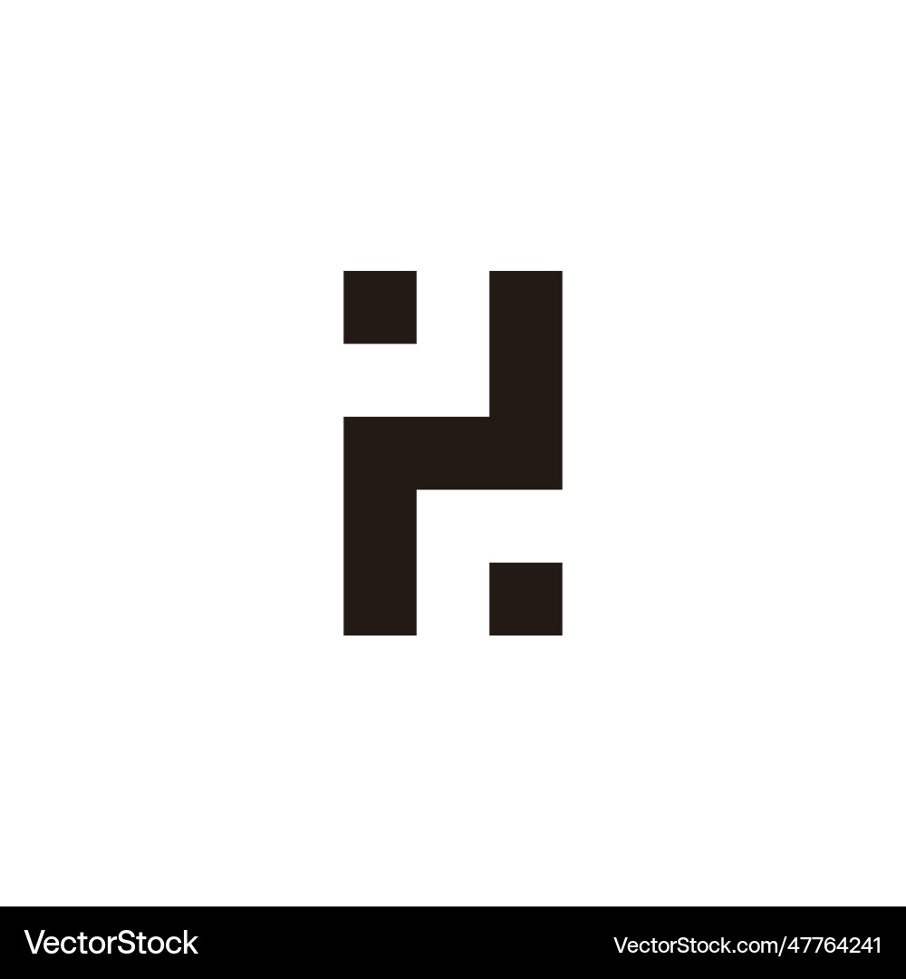Letter n number 2 square geometric symbol simple Vector Image