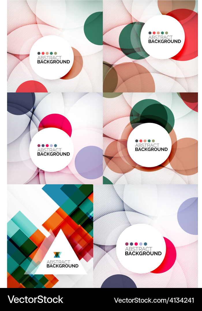 Set of geometric abstract backgrounds Royalty Free Vector