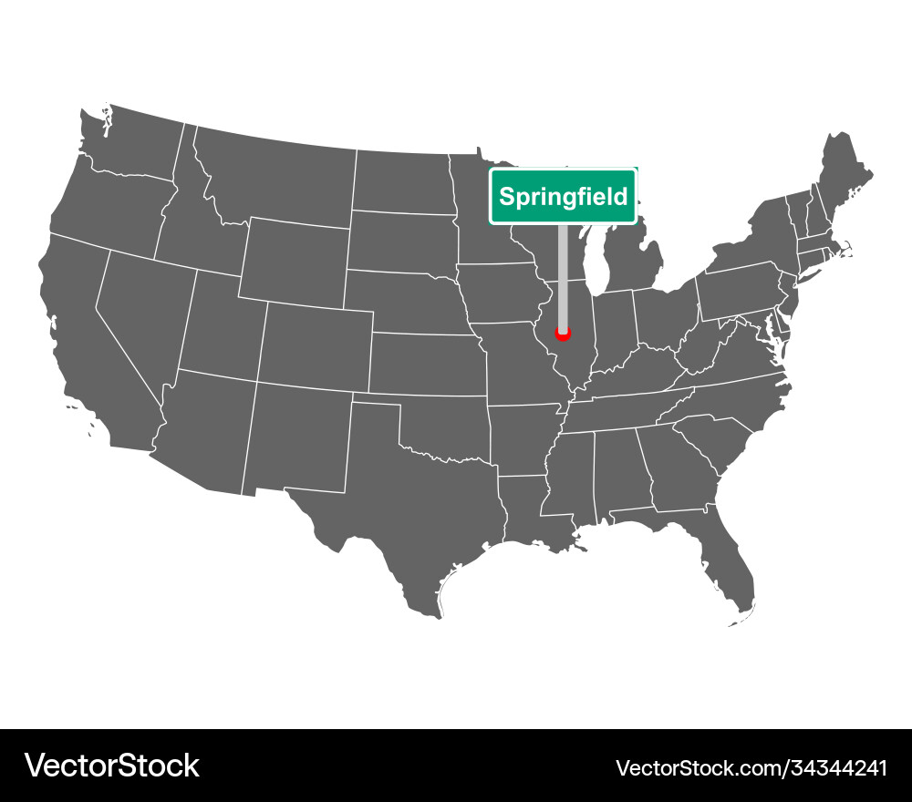 Springfield city limit sign and map usa Royalty Free Vector
