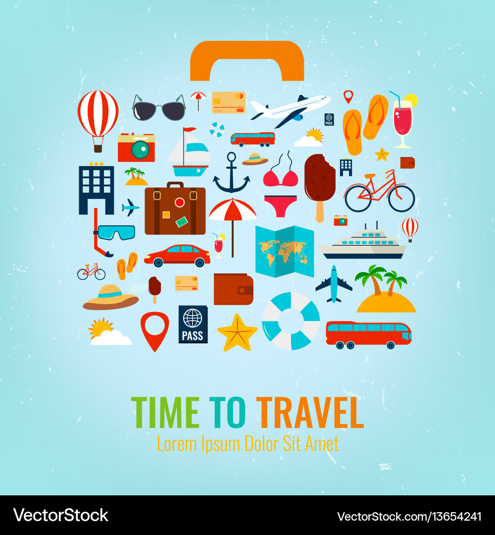 Travel holiday vacation suitcase Royalty Free Vector Image