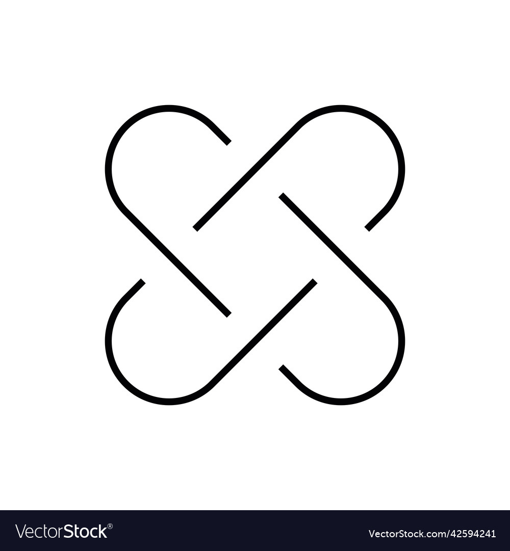 Two intertwined loops sign Royalty Free Vector Image