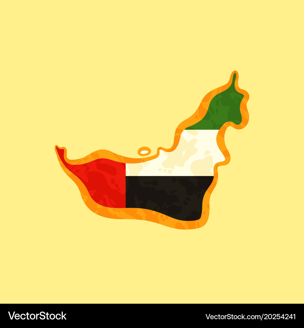 United arab emirates - map colored with emirati Vector Image
