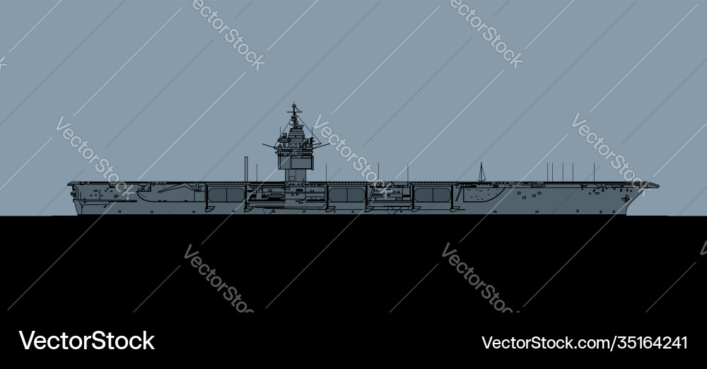 Uss enterprise us navy nuclear aircraft carrier Vector Image