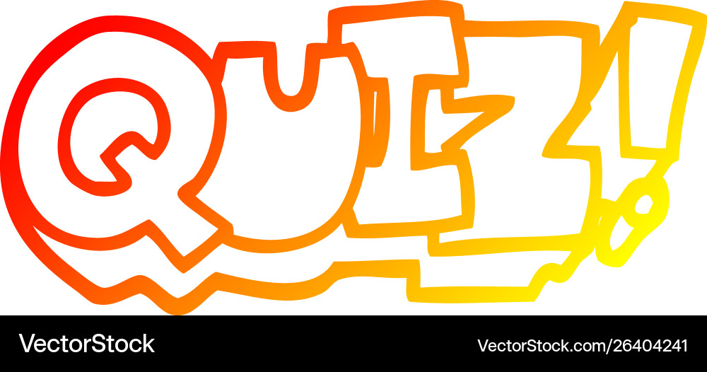 Warm gradient line drawing cartoon word quiz Vector Image