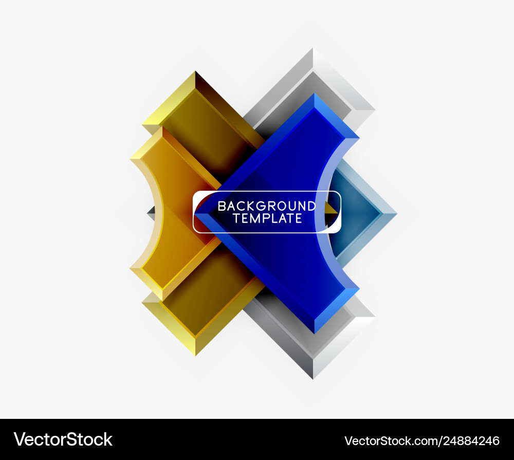 3d futuristic shapes abstract background Vector Image