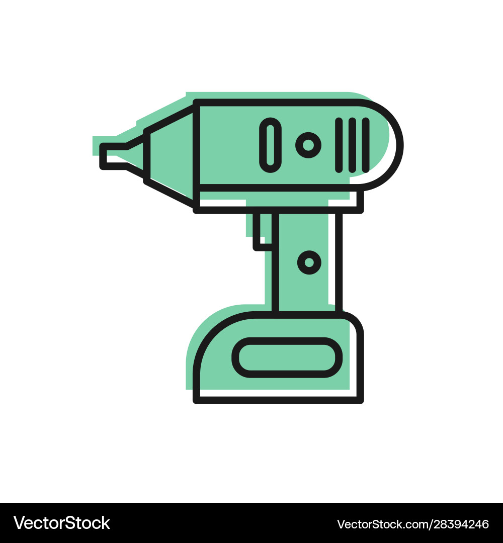 Black line electric cordless screwdriver icon Vector Image