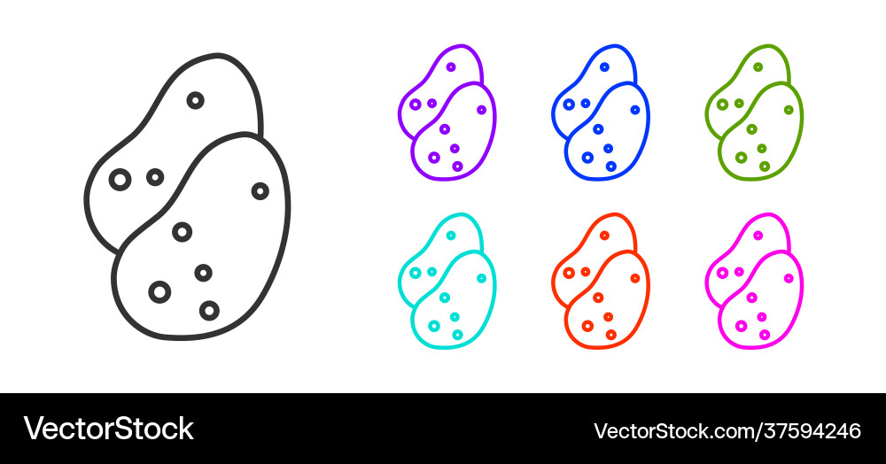 Black line potato icon isolated on white Vector Image