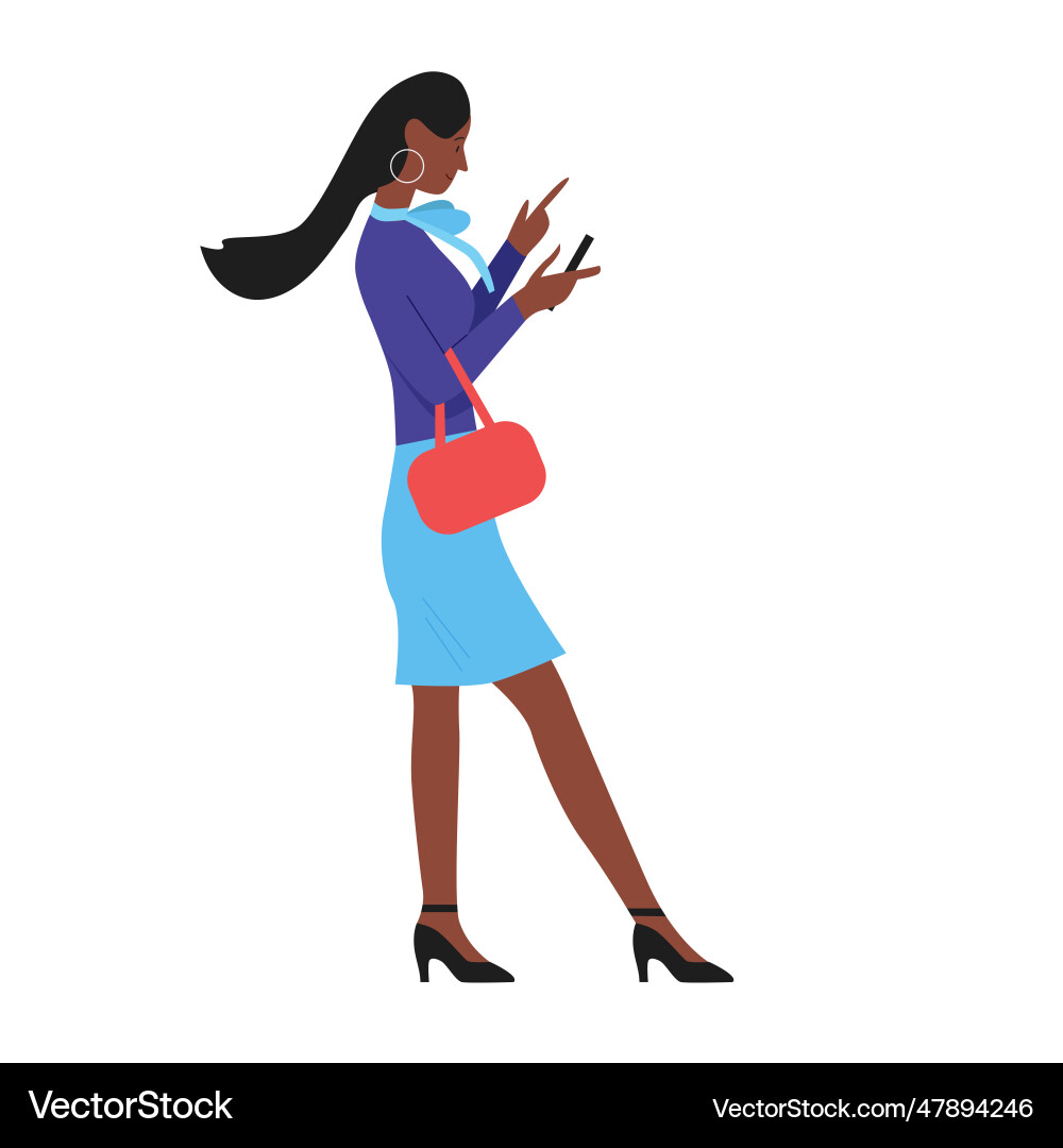 Businesswoman with phone Royalty Free Vector Image