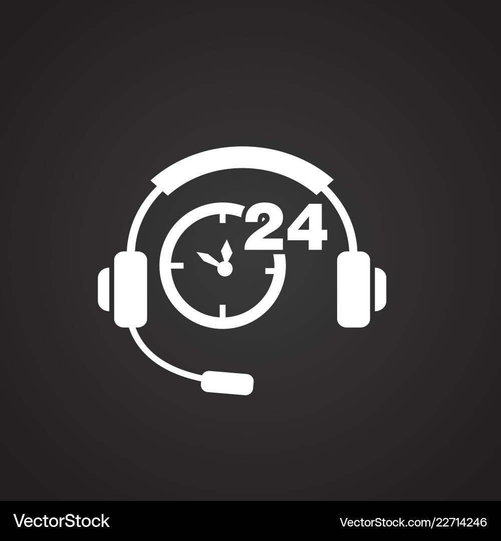 Call center telephone analog on black background Vector Image