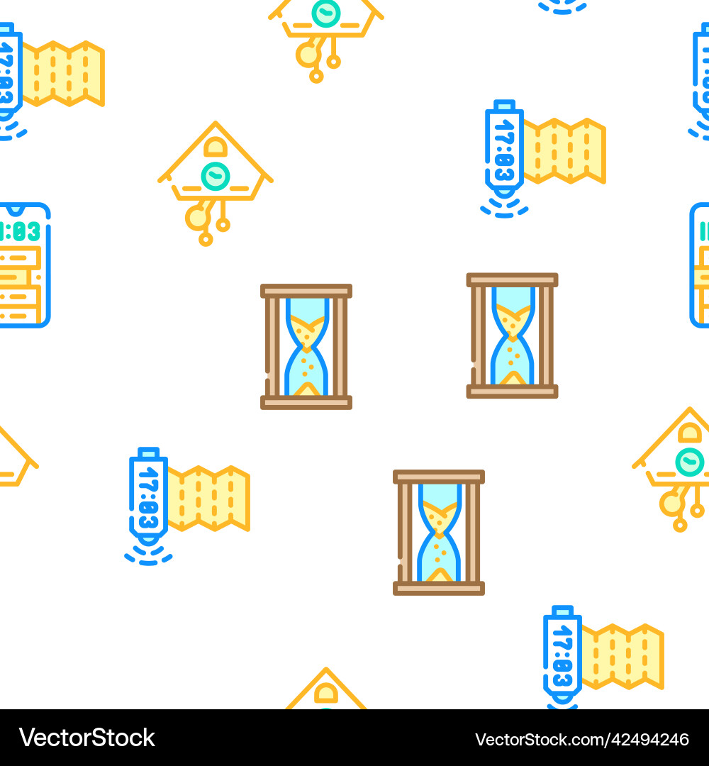 Clock and watch time equipment icons set Vector Image