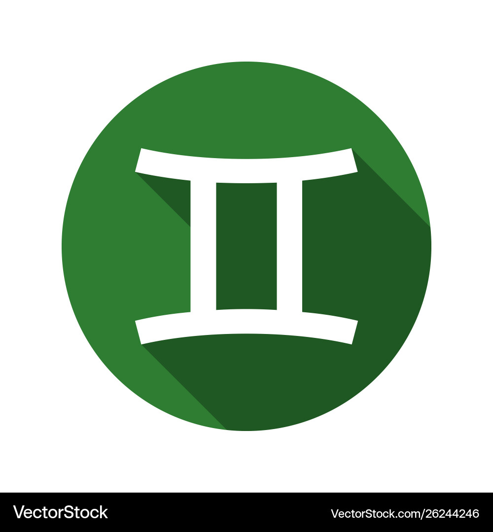 Gemini zodiac sign in flat style Royalty Free Vector Image