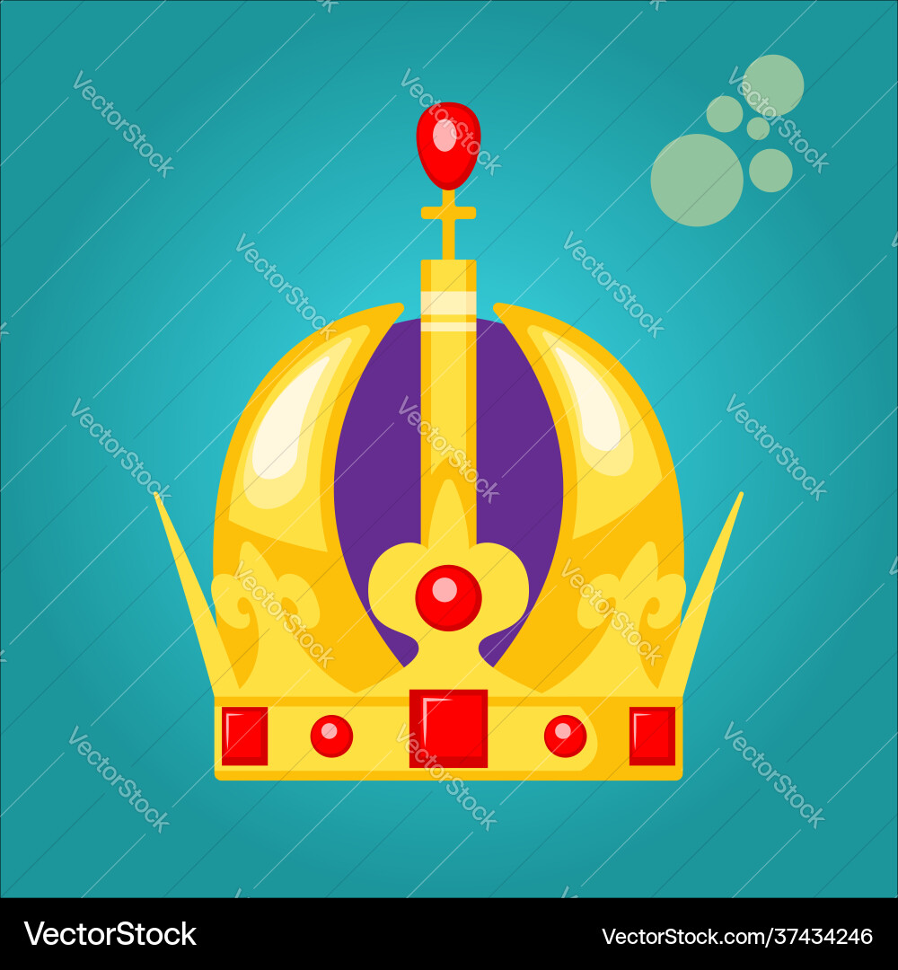 Golden crown monarchs isolated regalia Royalty Free Vector