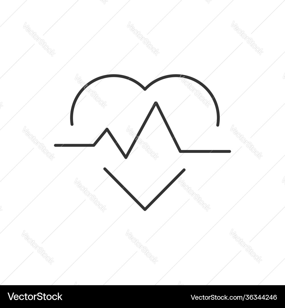 Heartbeat pulse linear medical icon white Vector Image