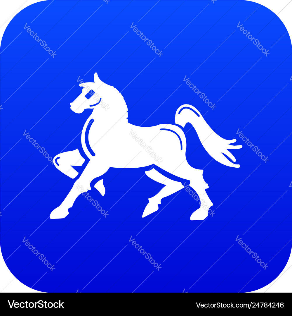 Knight horse mascot icon blue Royalty Free Vector Image