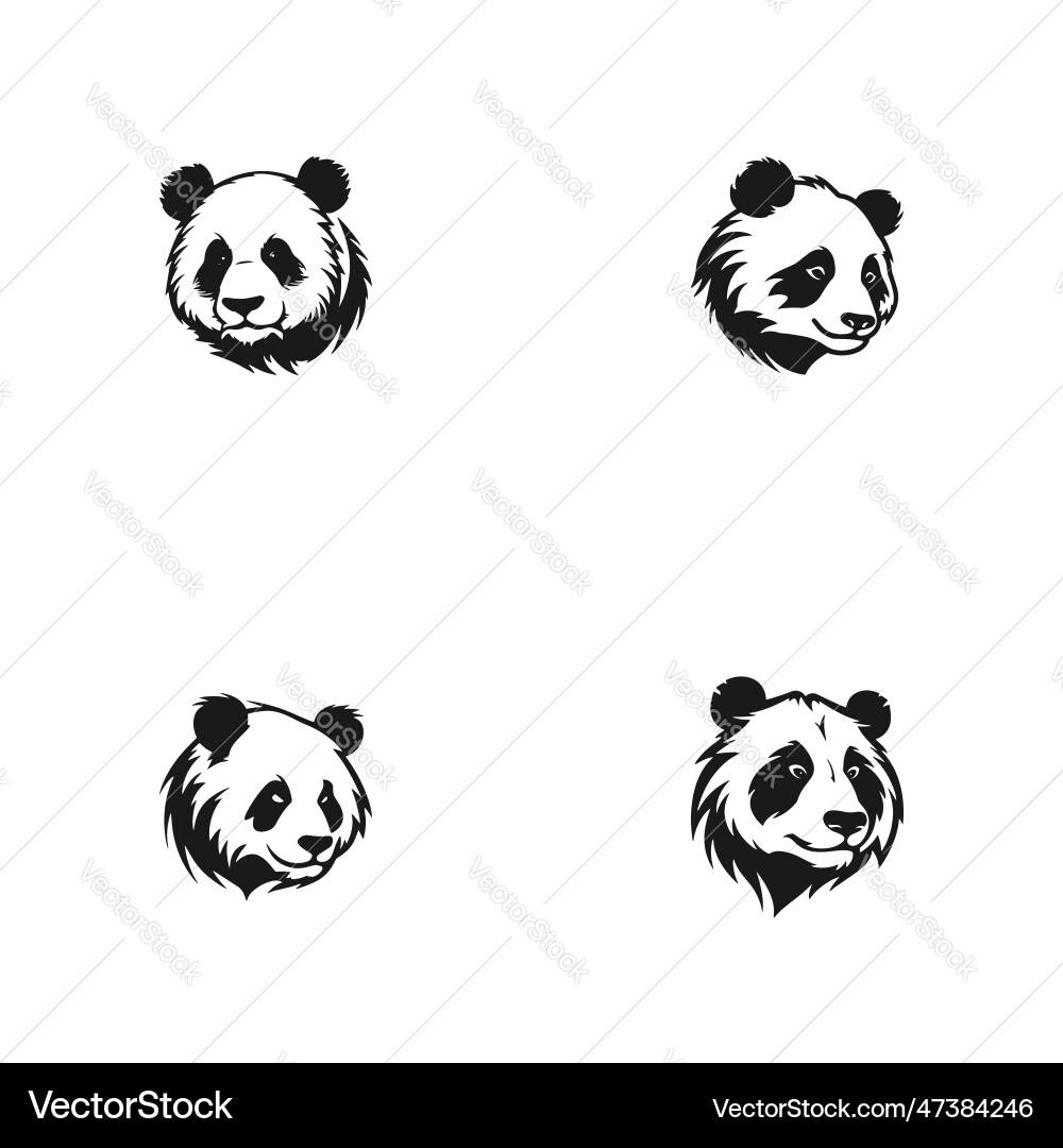 Multipurpose set of panda cute and funny Vector Image