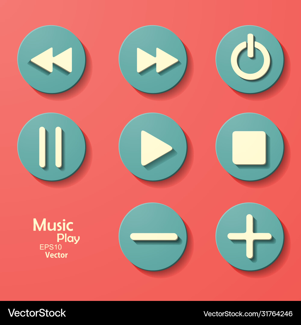 Music icons with white background Royalty Free Vector Image