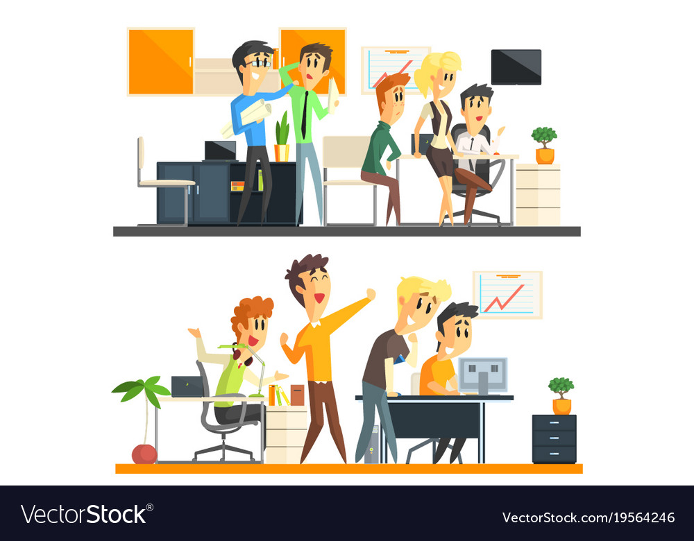 Office team two collection Royalty Free Vector Image