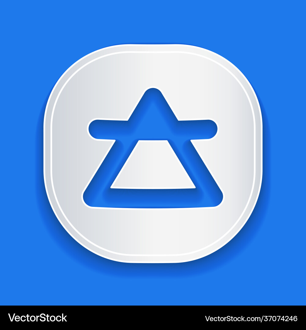 Paper cut air element symbol alchemy icon Vector Image