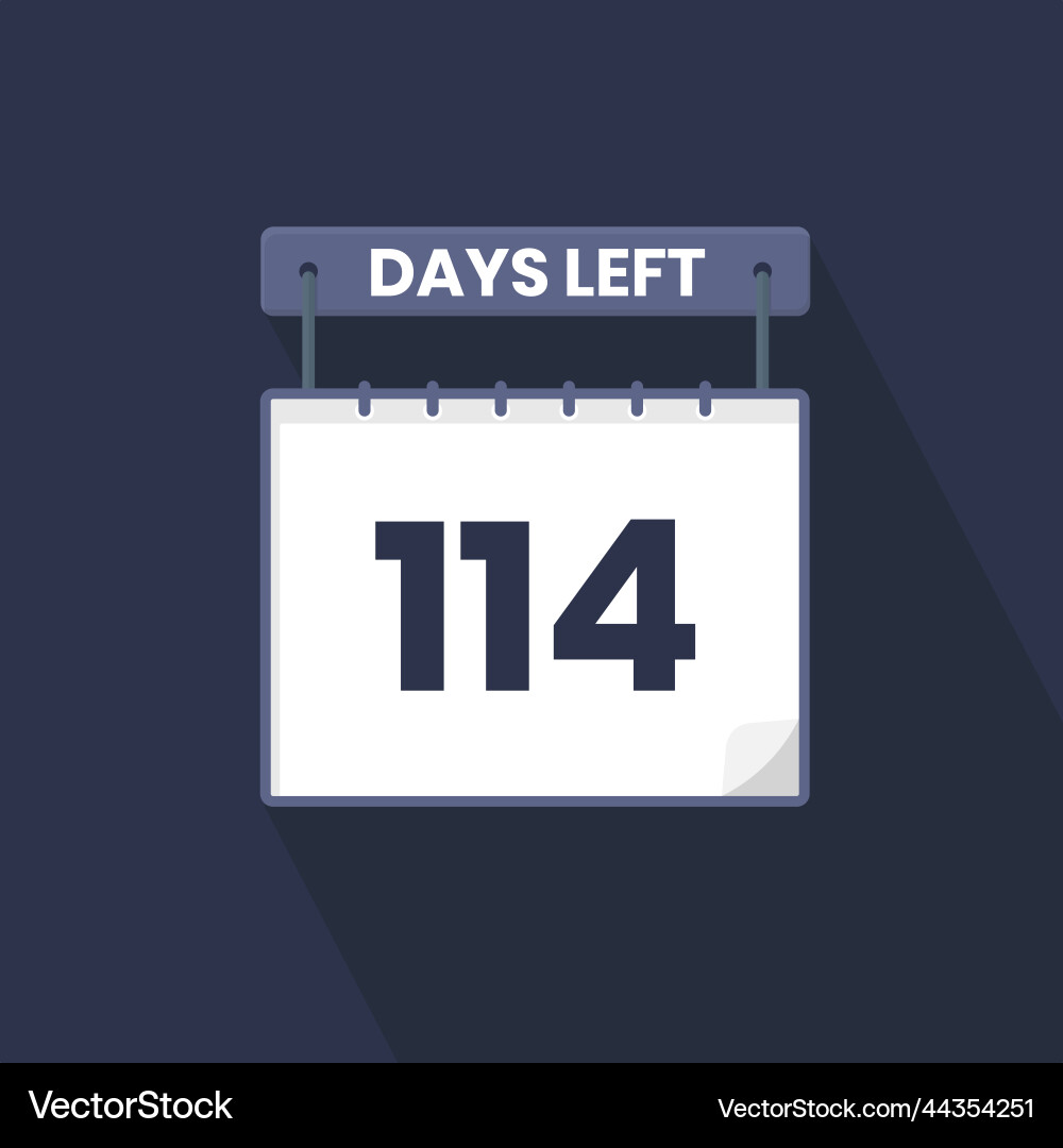 114 days left countdown for sales promotion Vector Image