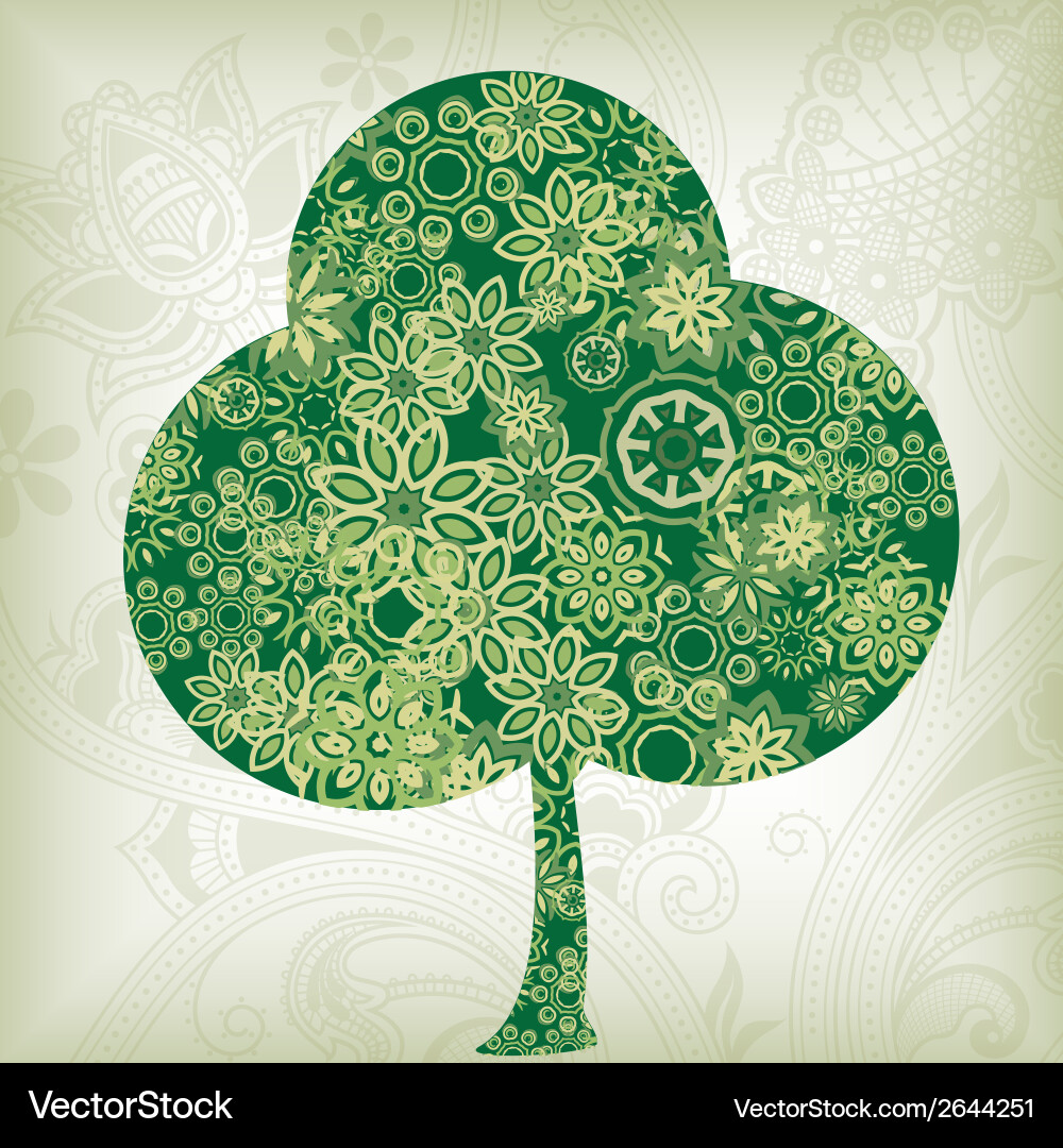 A green silhouette tree with more natural Vector Image