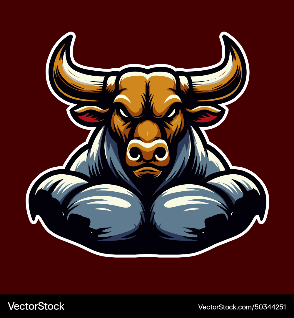 Angry buffalo gaming mascot logo Royalty Free Vector Image