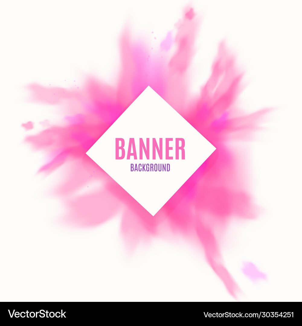 Banner with paint powder or ink splash realistic Vector Image