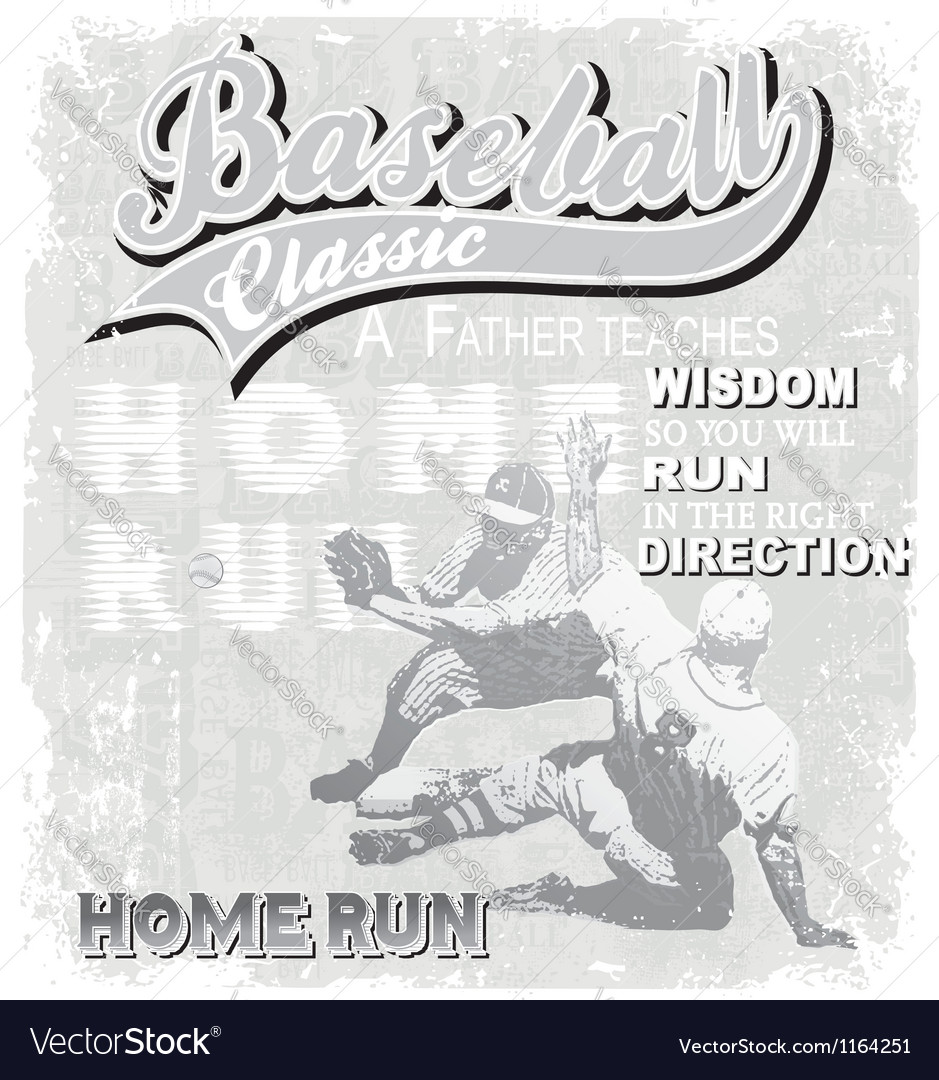Baseball home run classic Royalty Free Vector Image