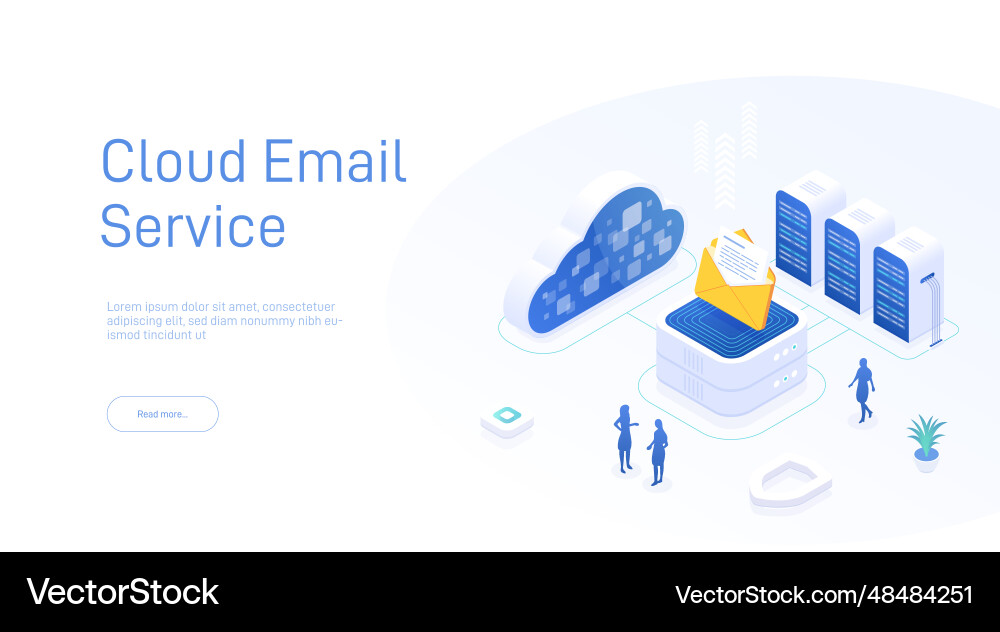 Cloud email service concept online message Vector Image