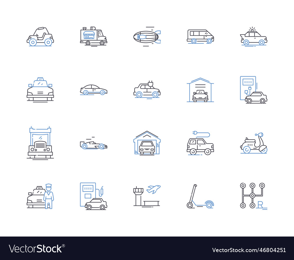 Driveshaft line icons collection rotation torque Vector Image Driveshaft line icons collection rotation torque Vector Image