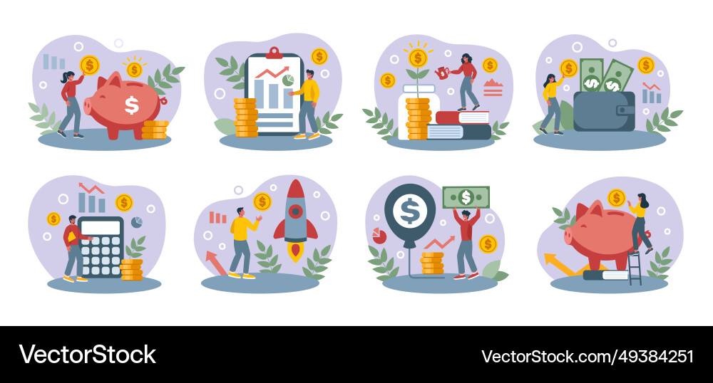 Financial growth business management startup Vector Image