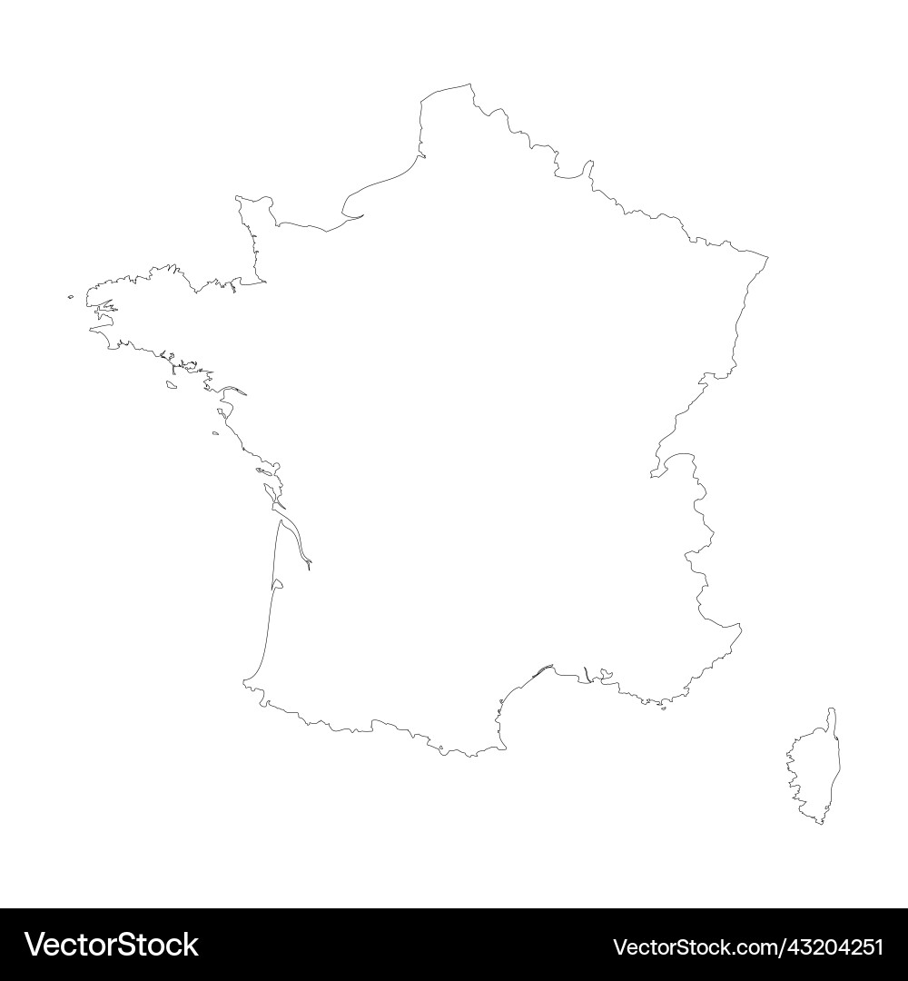 France country map outline Royalty Free Vector Image