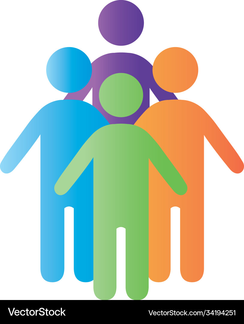 Group male community figures degradient style Vector Image