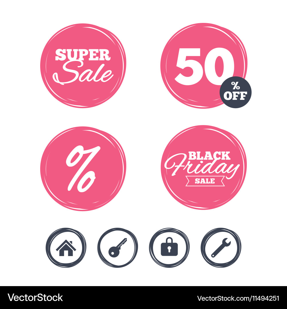 Home key icon wrench service tool symbol Vector Image