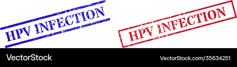 Hpv infection textured rubber stamp seals Vector Image