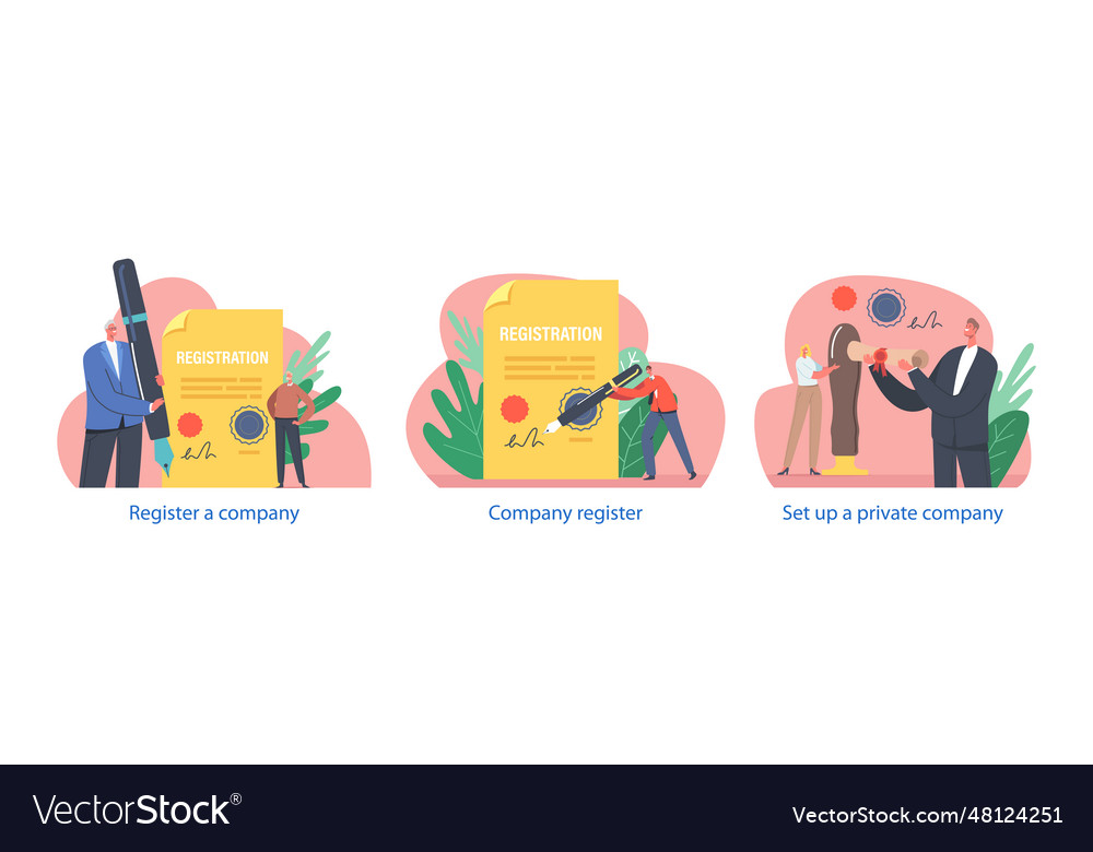 Isolated elements with characters perform company Vector Image Isolated elements with characters perform company Vector Image