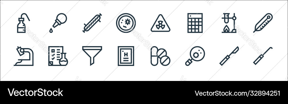 Laboratory line icons linear set quality line set Vector Image
